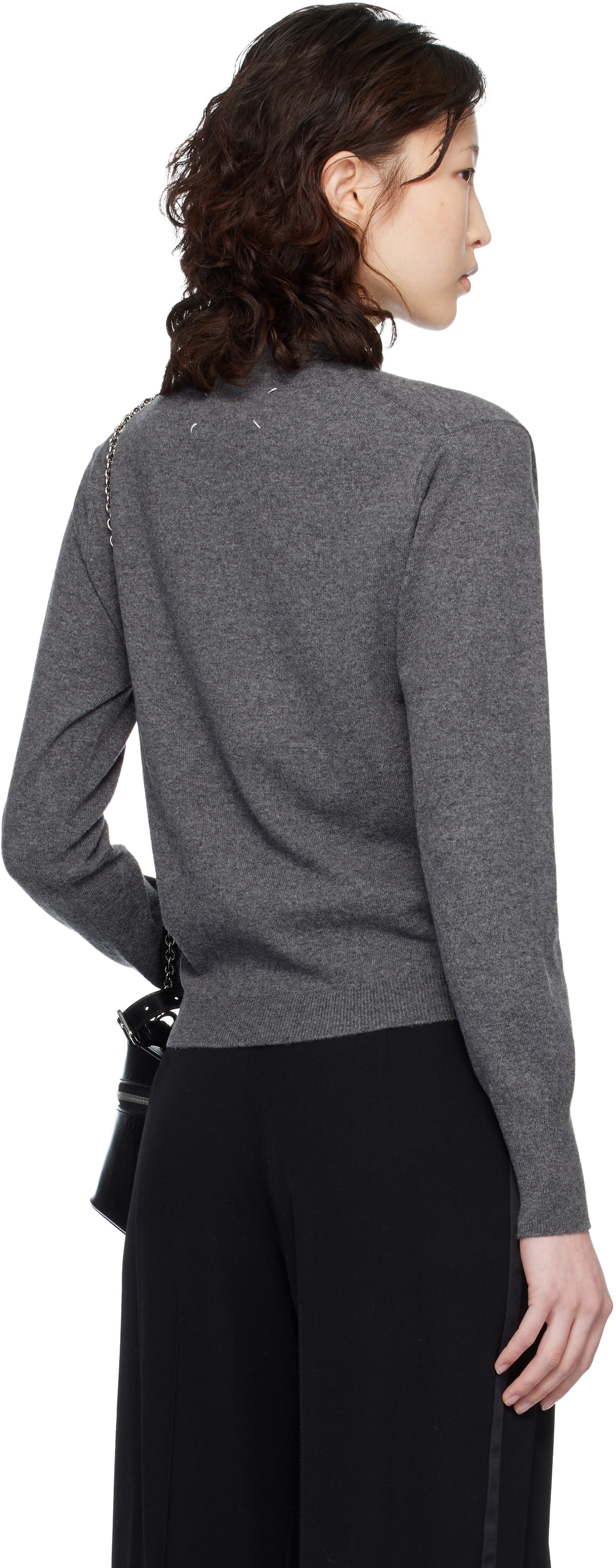 Maison Margiela Gray Virgin Wool Cardigan Maison Margiela