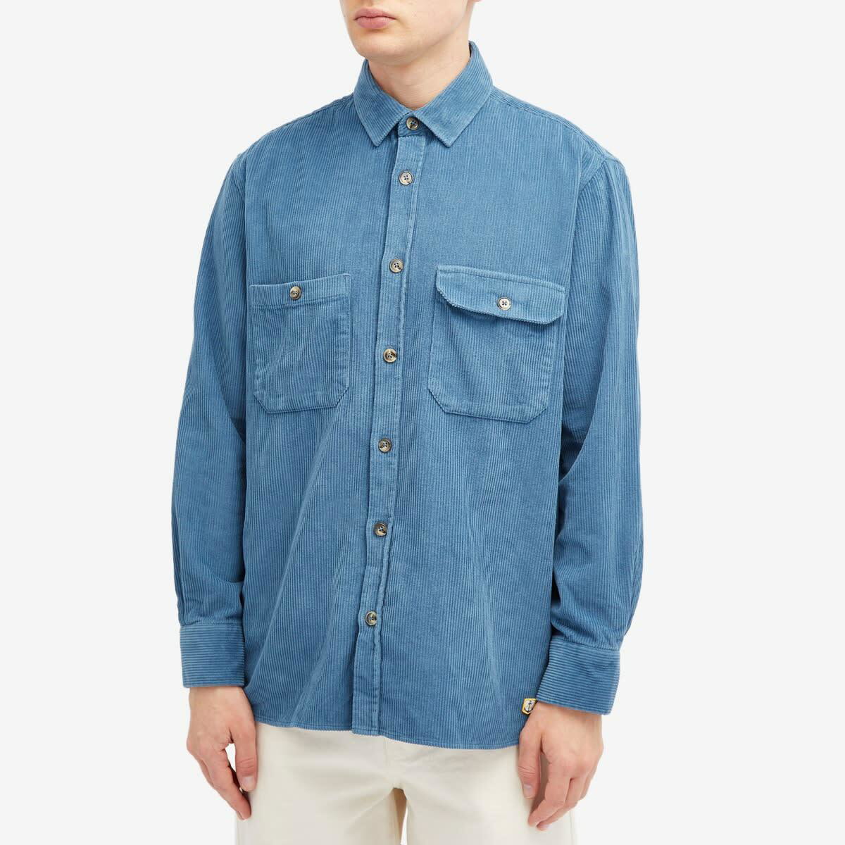 Armor-Lux Men's Corduroy Overshirt in Winter Blue Armor Lux