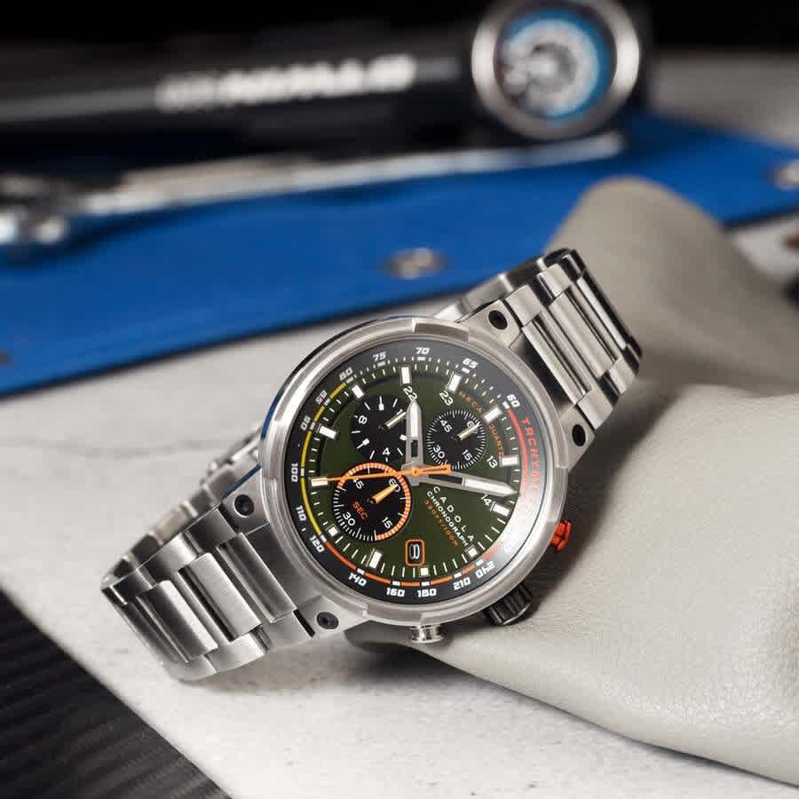 Cadola Surtees Chronograph Quartz Green Dial Mens Watch CD-1028-44 Cadola