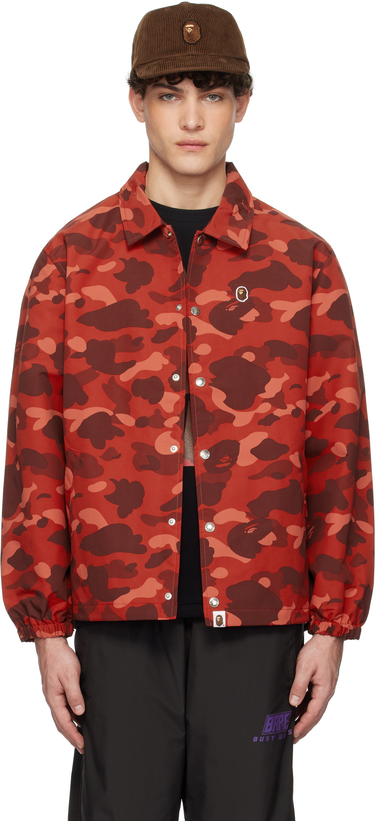 BAPE Red Color Camo One Point Coach Jacket A Bathing Ape