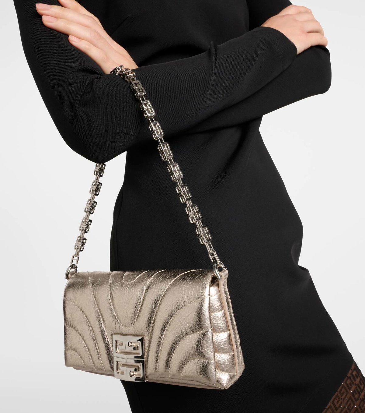 Givenchy 4G Micro metallic leather shoulder bag Givenchy