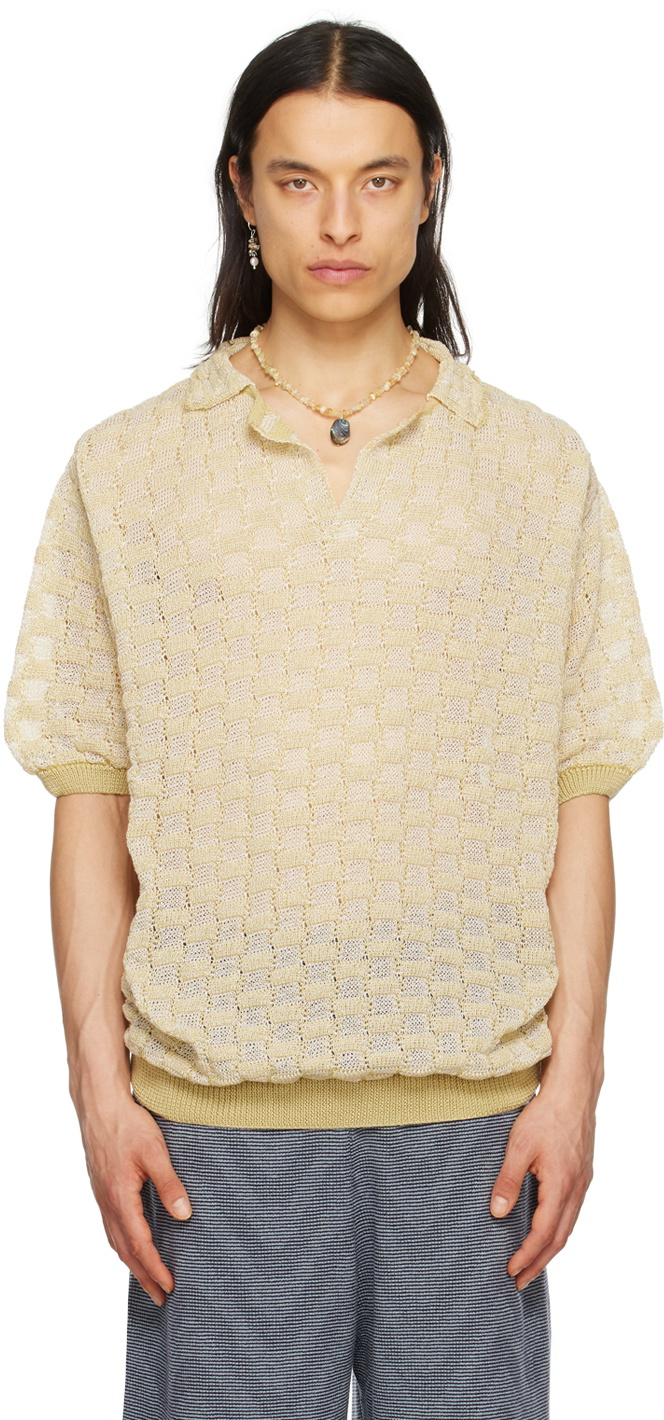 Isa Boulder SSENSE Exclusive Tan & White Polo Isa Boulder