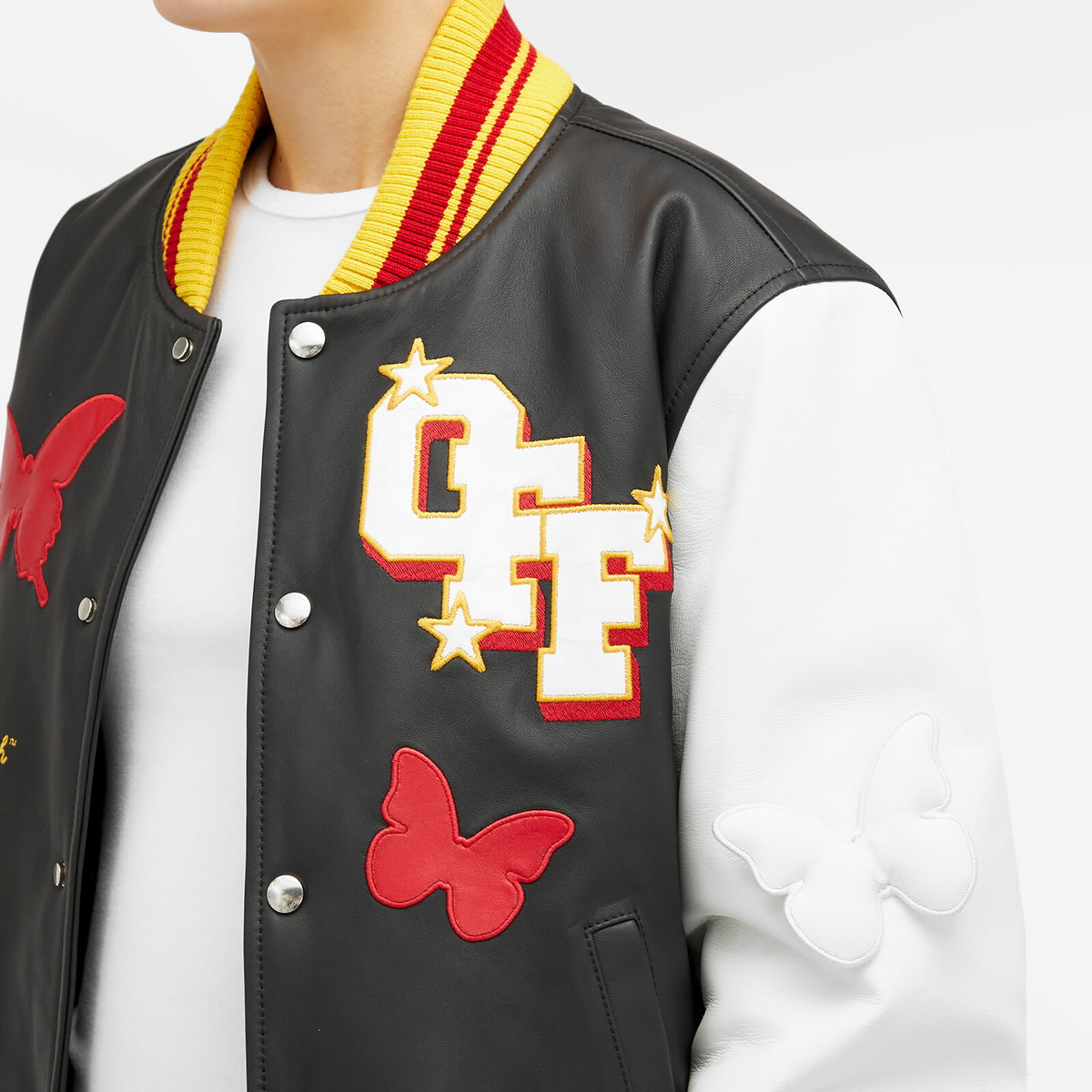 Off-White Women's Off White 2013 Leather Varsity in Black Off-White