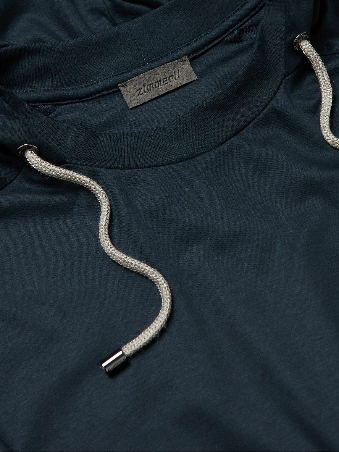 Zimmerli - Sea Island Cotton Hoodie - Blue Zimmerli