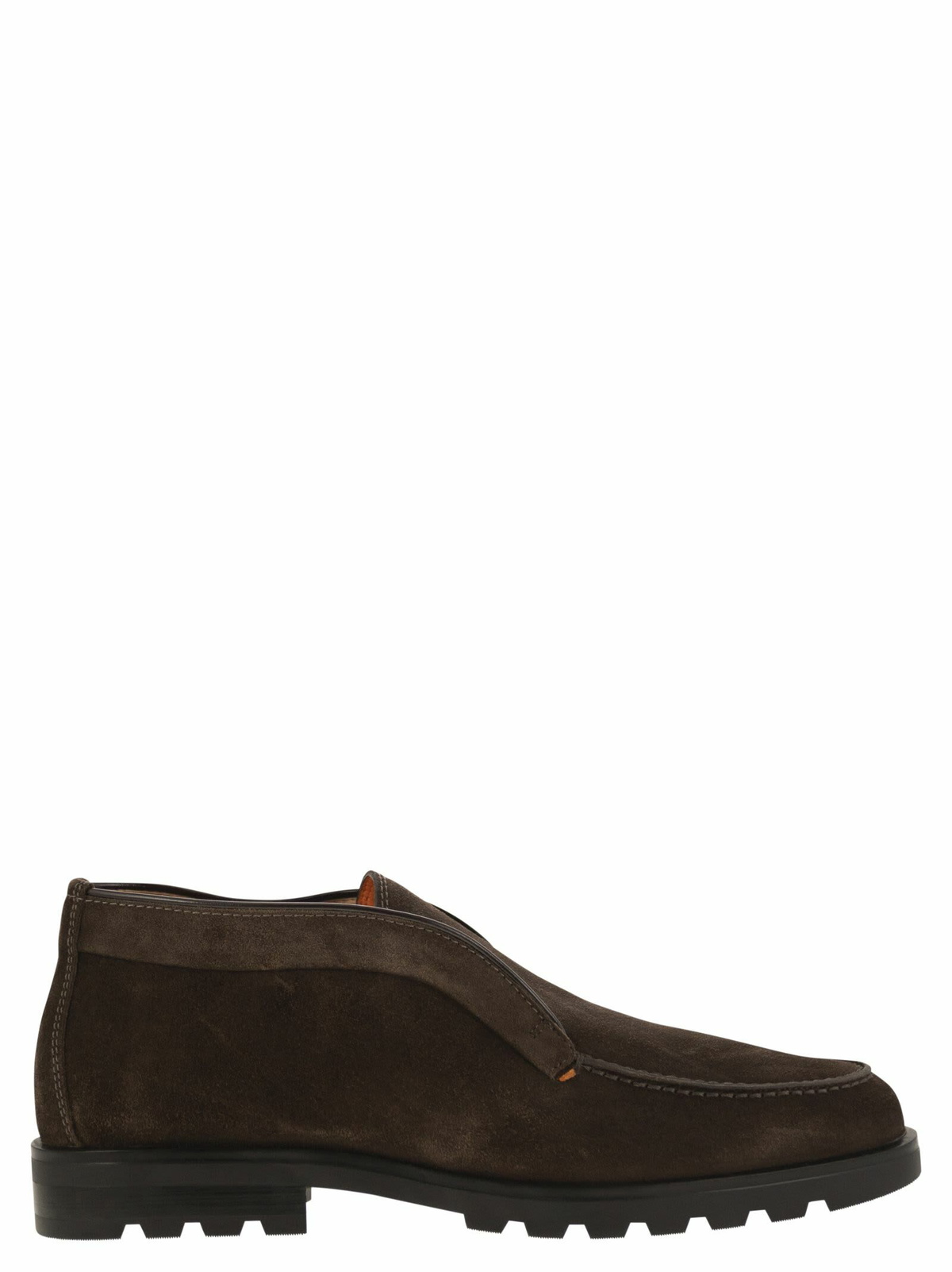 Santoni Suede Ankle Boot Without Laces Santoni