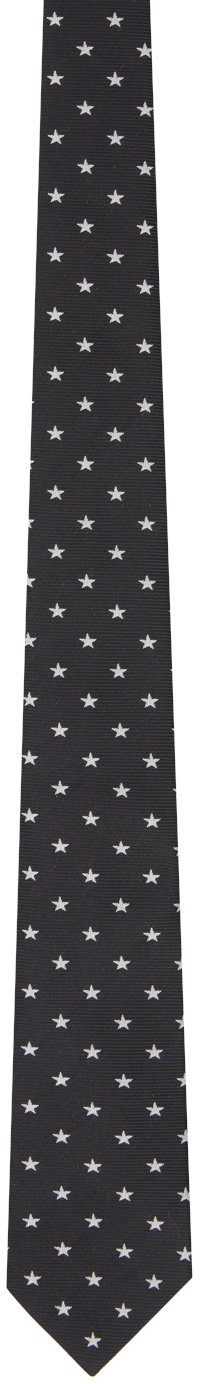 YOHJI YAMAMOTO Black Star Pattern JQ Derby Tie Yohji Yamamoto