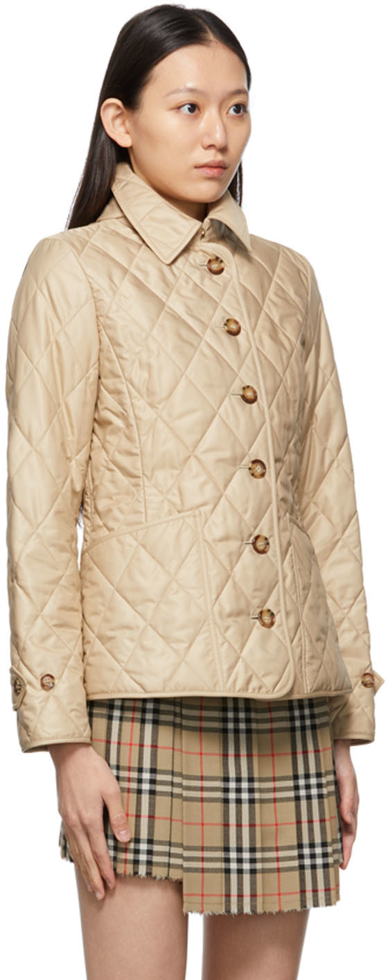 Burberry Beige Quilted Diamond Thermoregulated Jacket Burberry