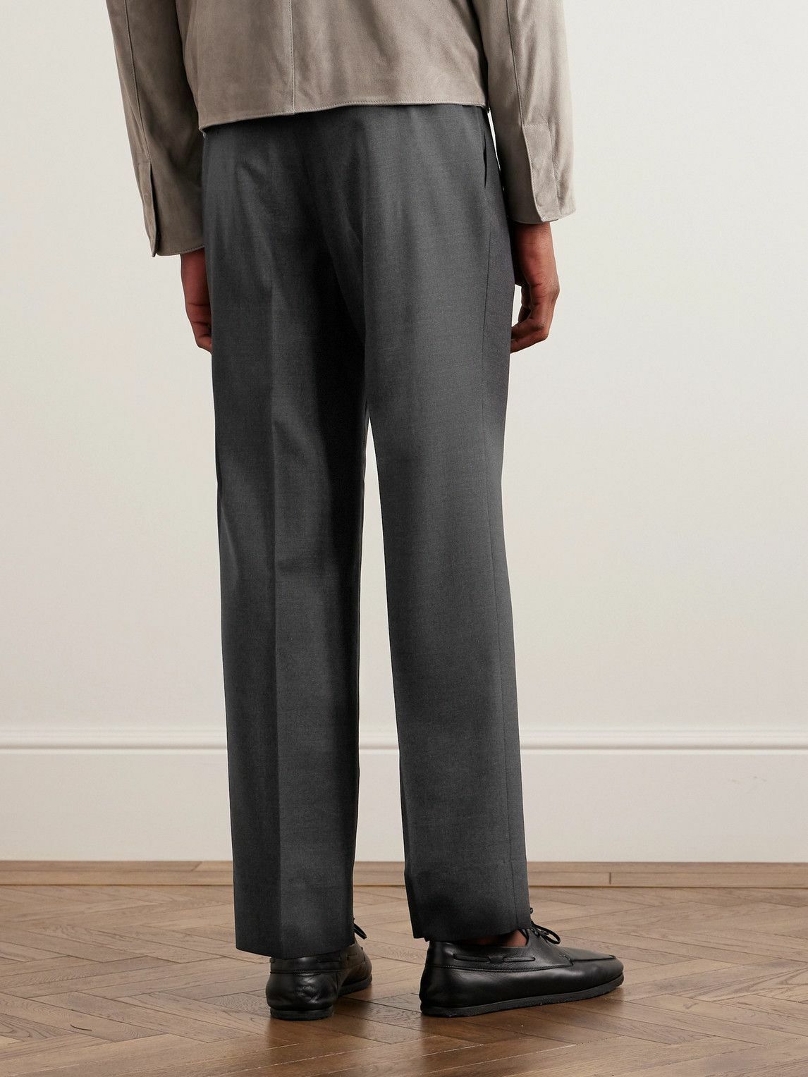 Stòffa - Tapered Pleated Wool Trousers - Gray STÒFFA