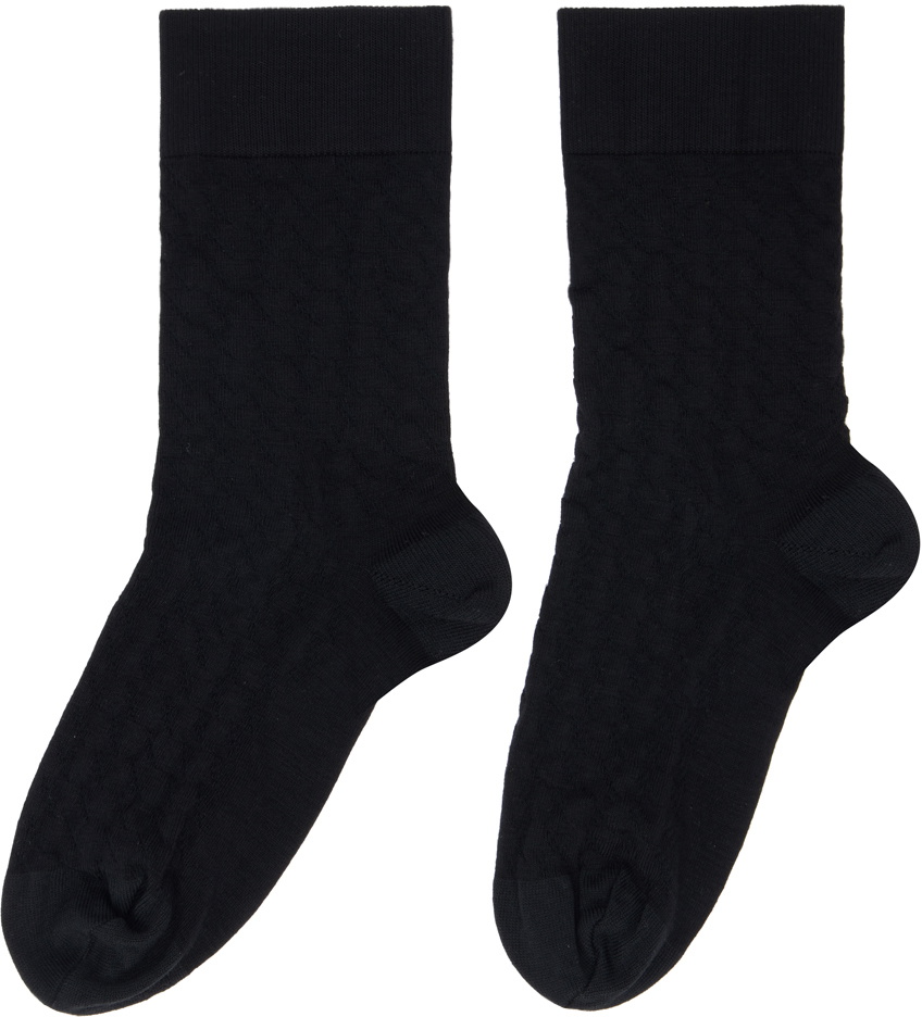 Wolford Black Jacquard Socks Wolford