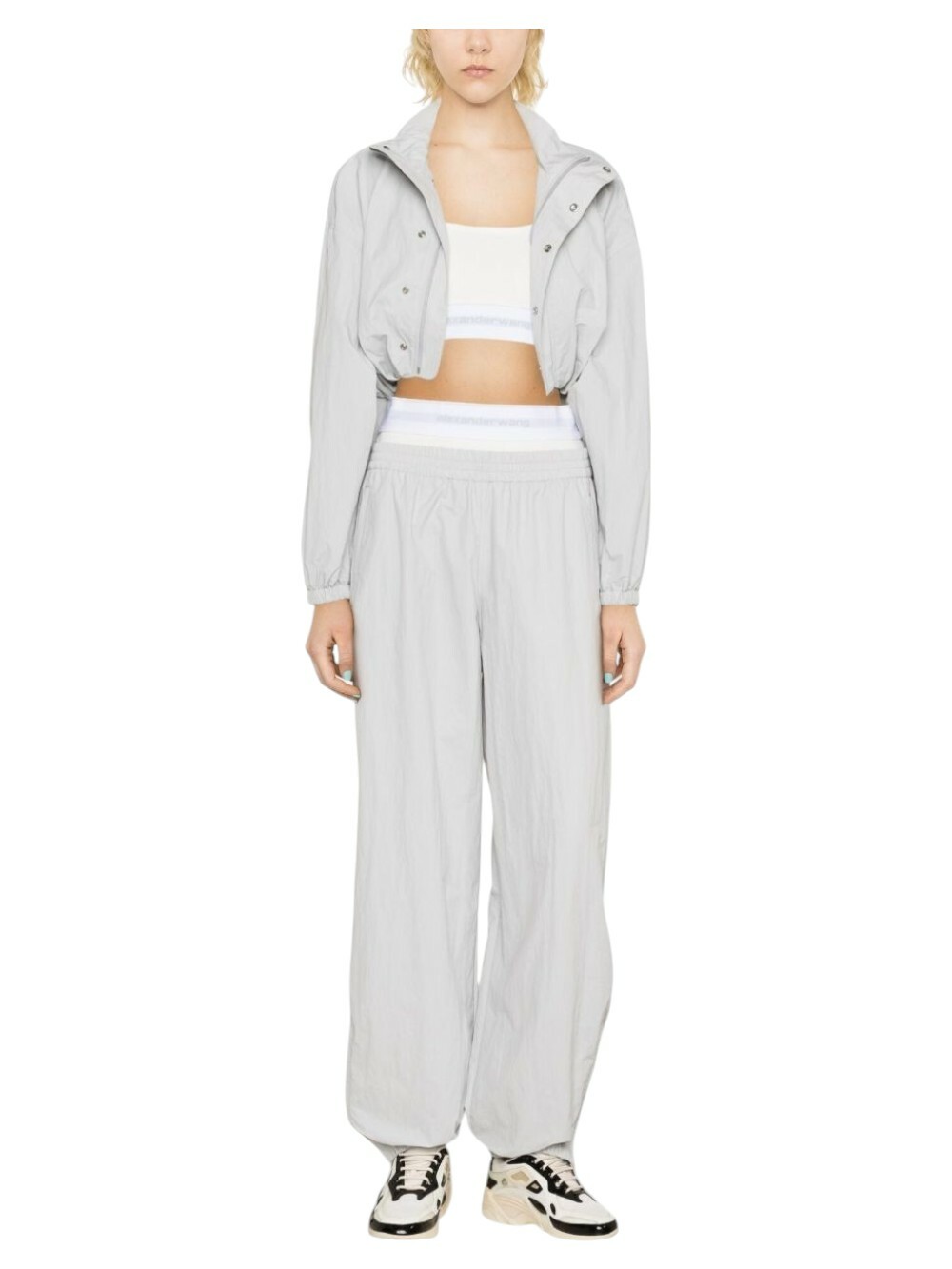 Alexander Wang Grey Logo-Waistband Track Pants Alexander Wang