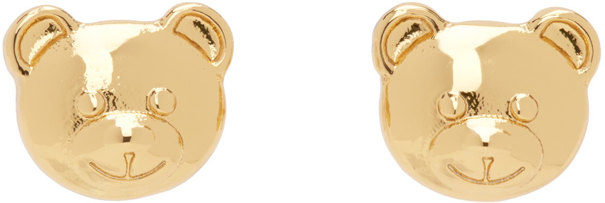 Moschino Gold Teddy Bear Small Earrings Moschino