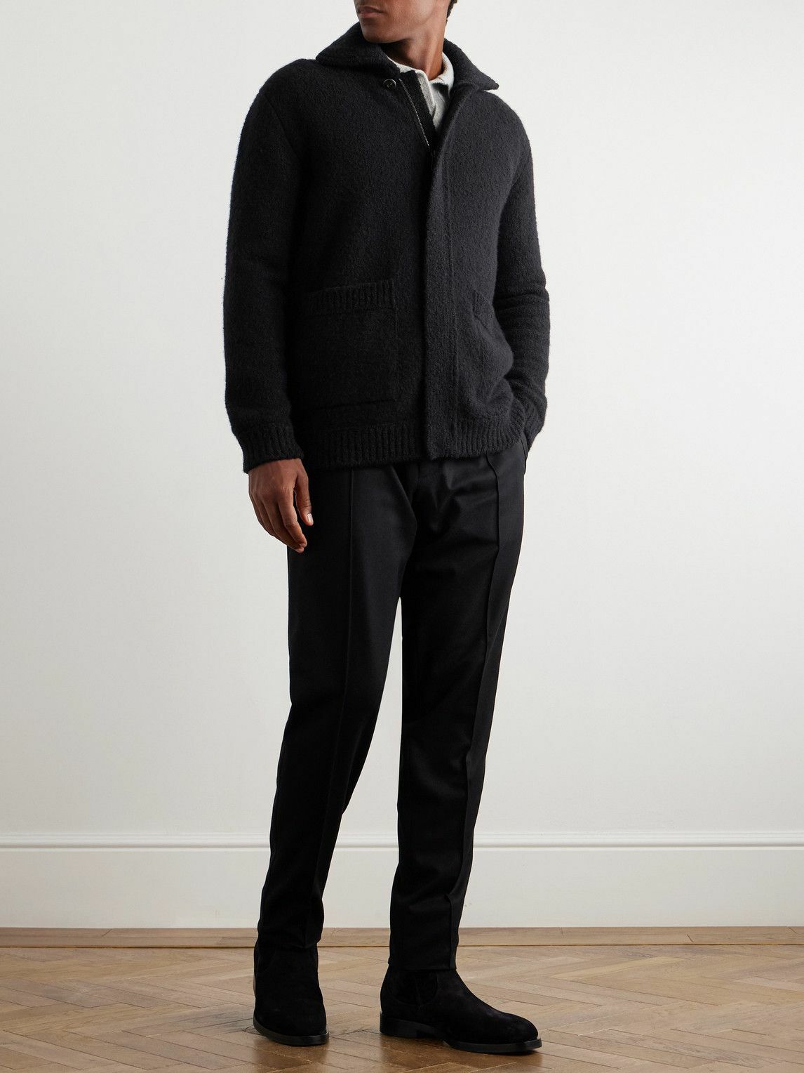 Zegna - Brushed-Knit Field Jacket - Black Zegna