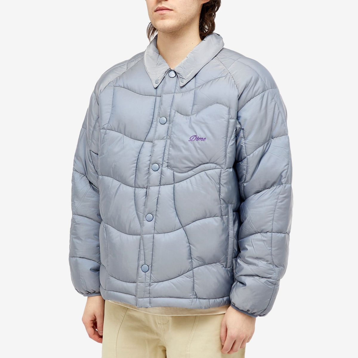 Dime Men's Wave Puffer Jacket in Silver Grey Dime