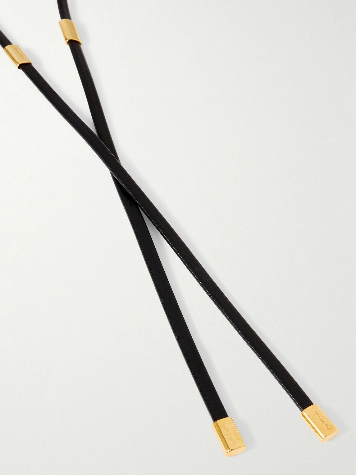 TOM FORD - Leather and Gold-Tone Necklace TOM FORD