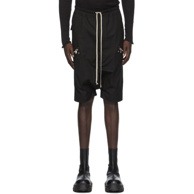 Rick Owens Black Drawstring Performa Shorts Rick Owens