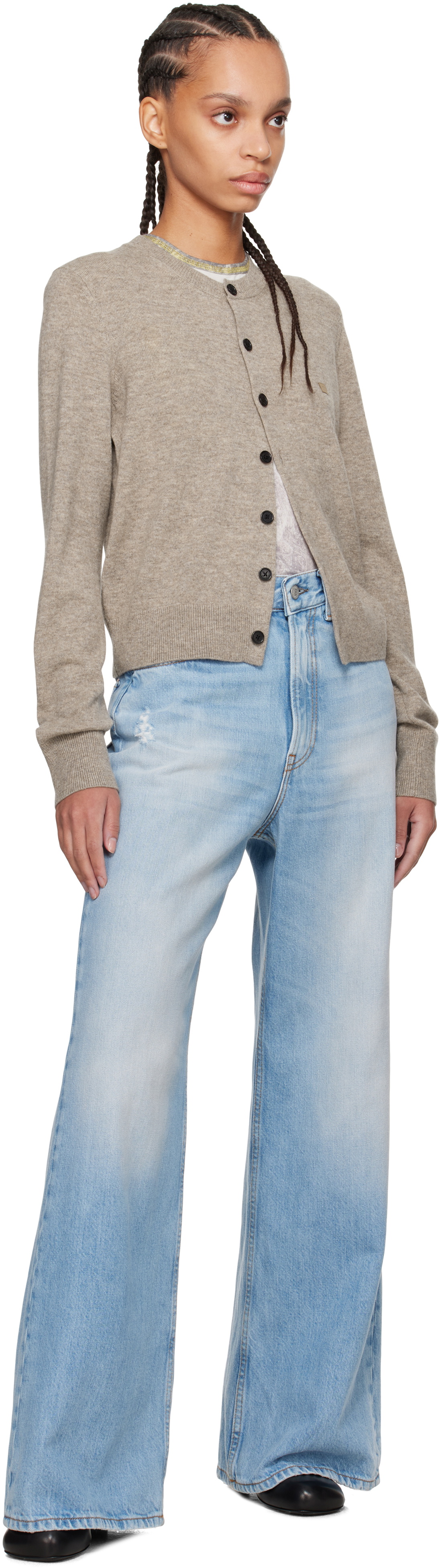 Acne Studios Beige Yak Wool Cardigan Acne Studios