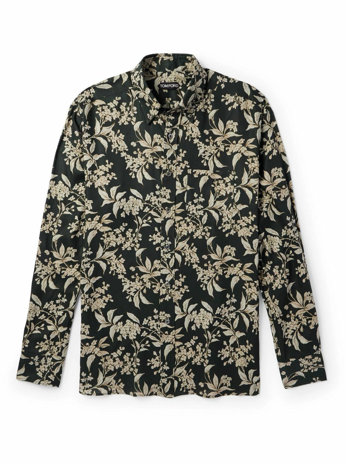TOM FORD - Keith Button-Down Collar Floral-Print Lyocell-Twill Shirt ...