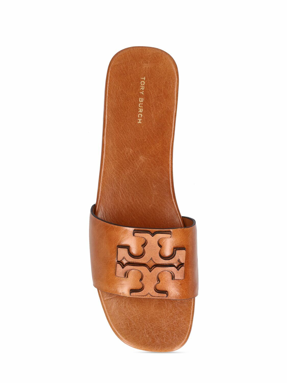 TORY BURCH 10mm Ines Leather Flat Slides Tory Burch