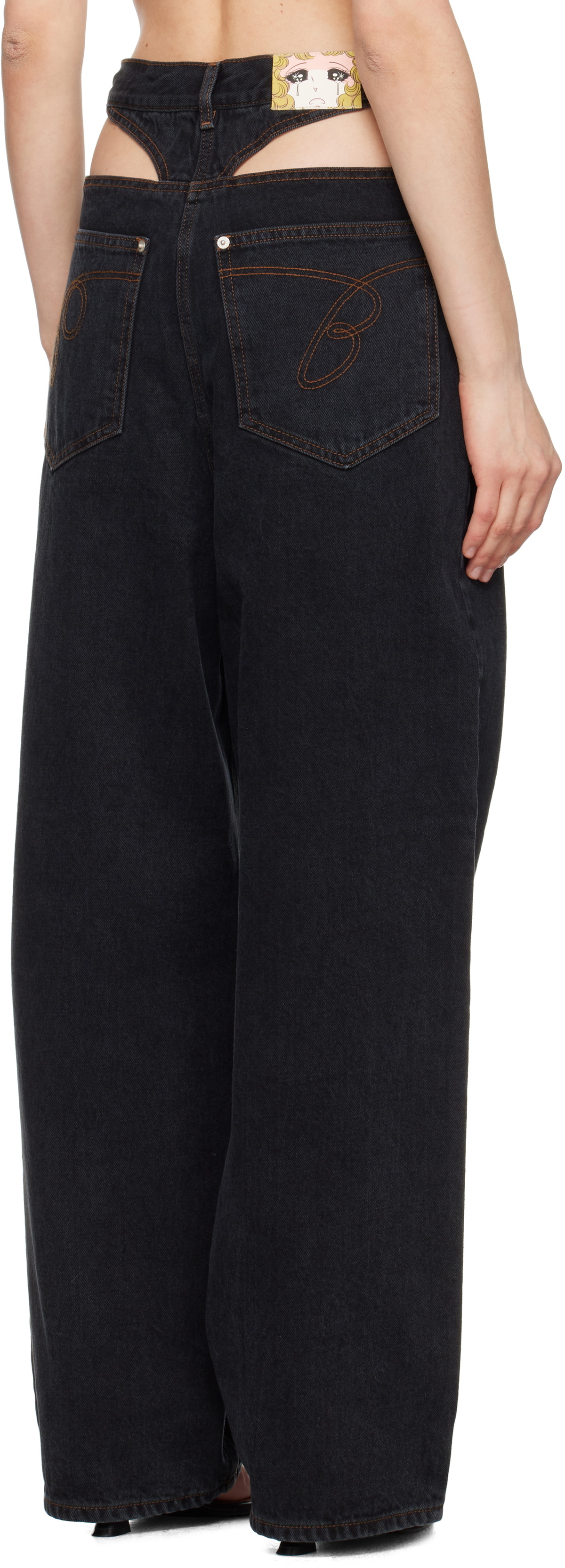 Pushbutton Black Panty Cutout Jeans Pushbutton