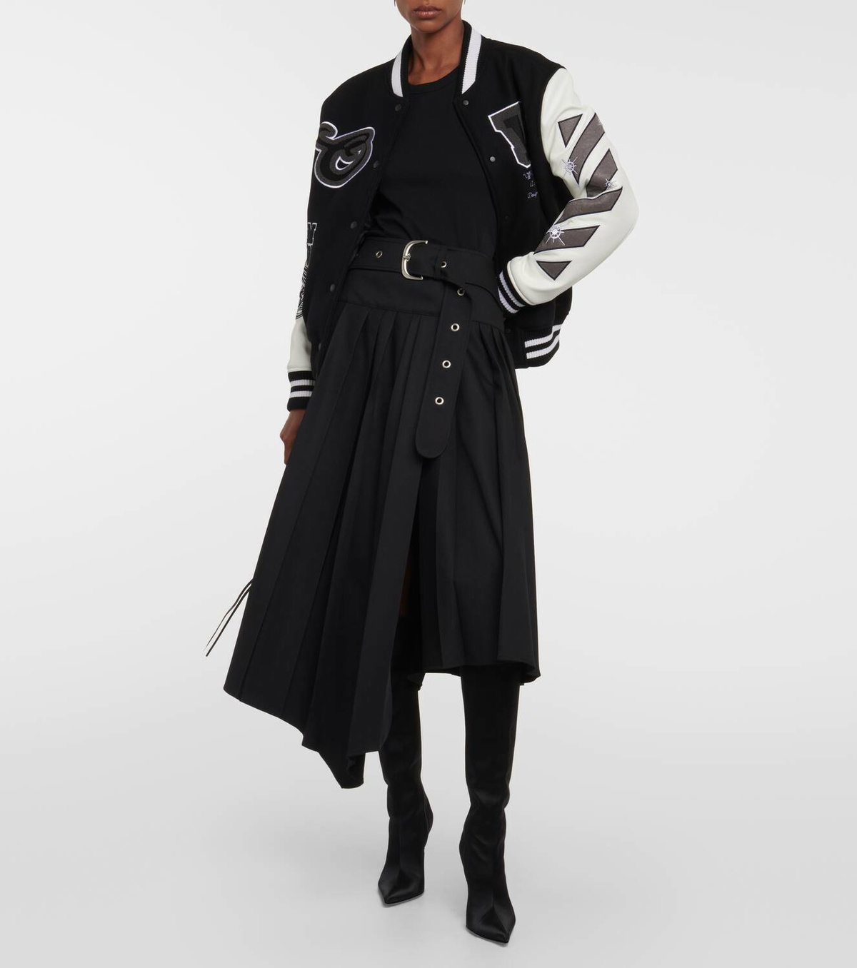 Off-White Tech Drill pleated midi skirt Off-White