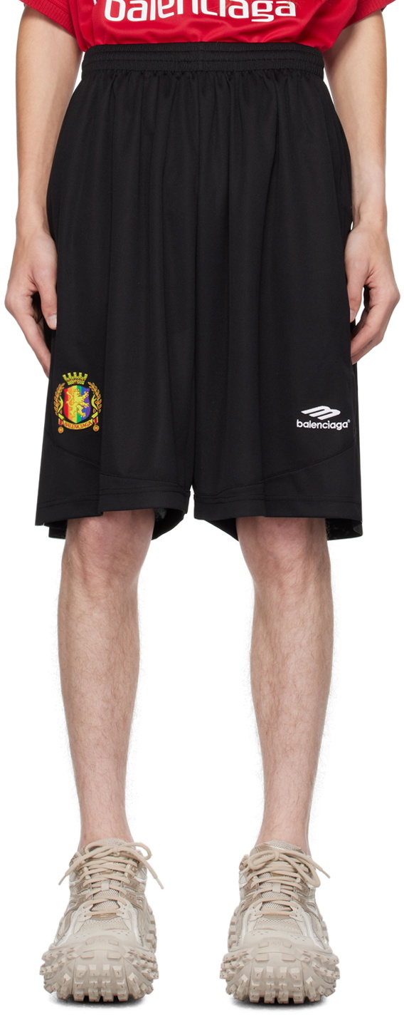 Balenciaga Black Embroidered Shorts Balenciaga