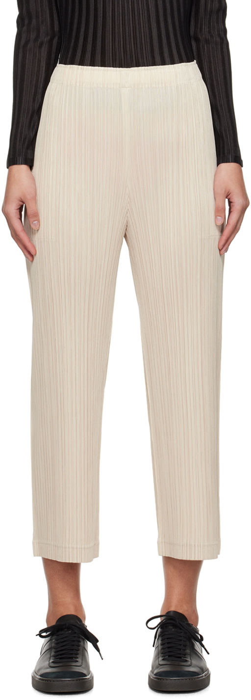 PLEATS PLEASE ISSEY MIYAKE Off-White Thicker Bottoms 1 Trousers Pleats ...