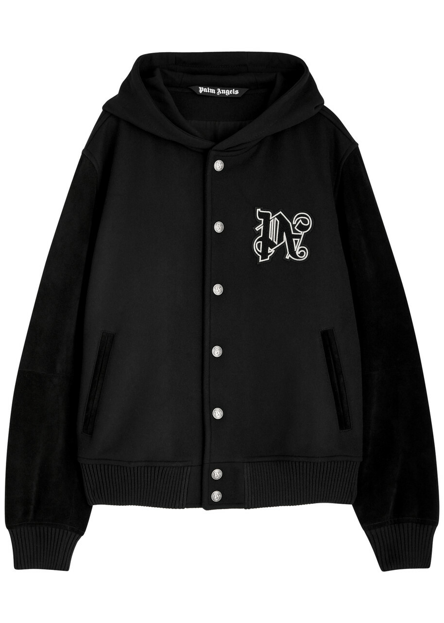 Palm Angels Vertigo Wool-blend Varsity Jacket Black Palm Angels