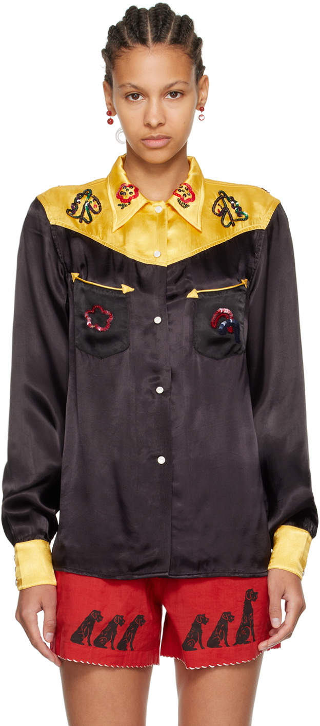 Bode Yellow & Black Rodeo Shirt Bode