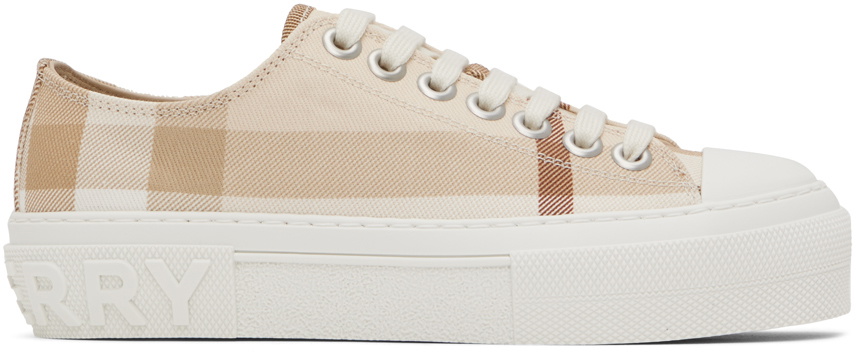 Burberry Beige Check Sneakers Burberry