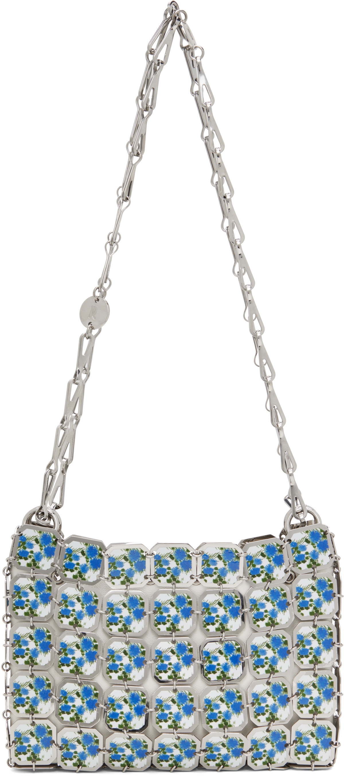 Rabanne Silver 1969 Porcelain Square Nano Bag Paco Rabanne