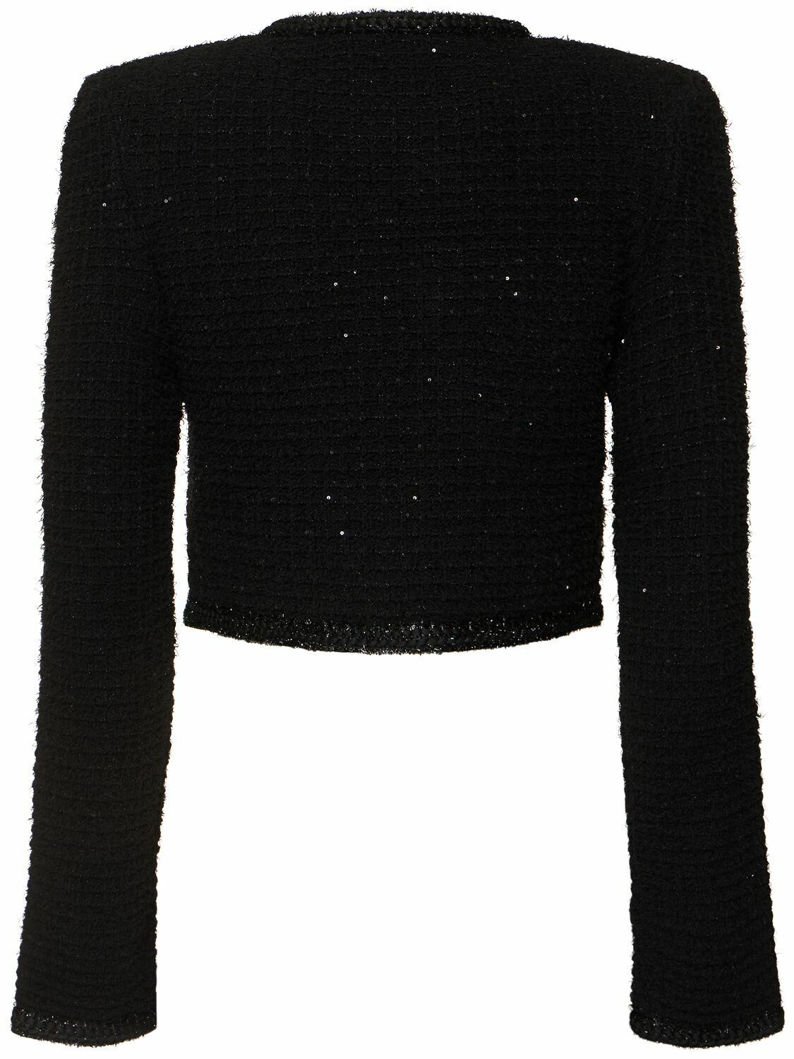 SELF-PORTRAIT Textured Cotton Blend Knit Jacket Self-Portrait
