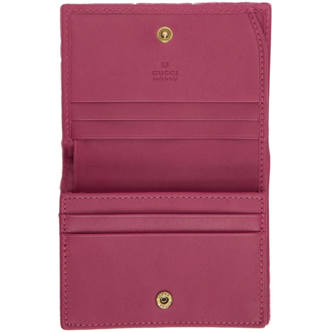 Gucci Pink Velvet Small Love GG Marmont Wallet Gucci