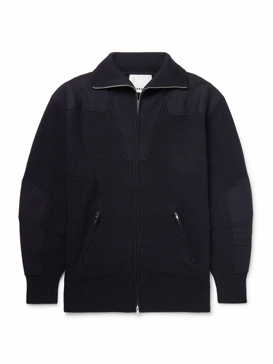 Marant - Ribbed Merino Wool Zip-Up Cardigan - Blue Isabel Marant
