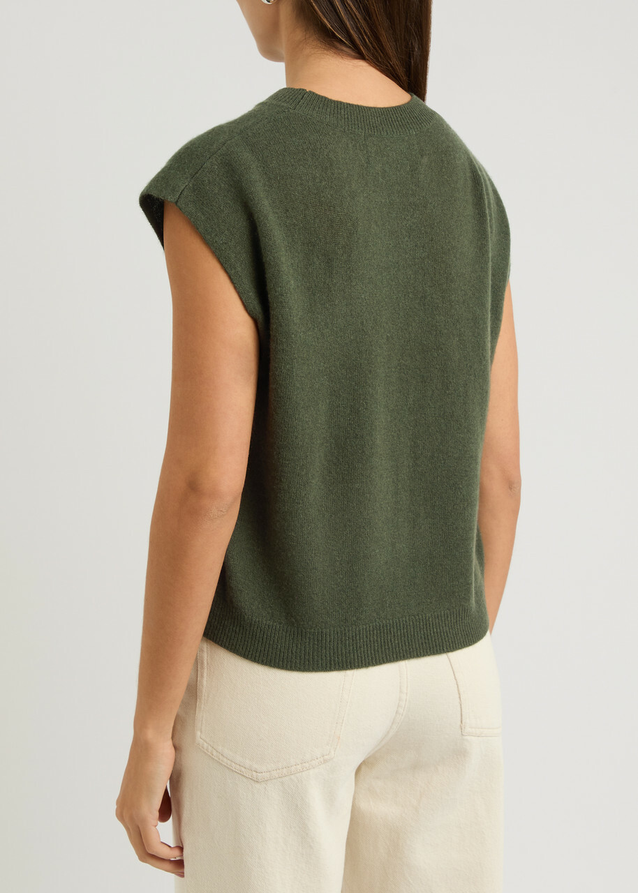 Crush Cashmere Lucca Cashmere Vest Khaki CRUSH CASHMERE