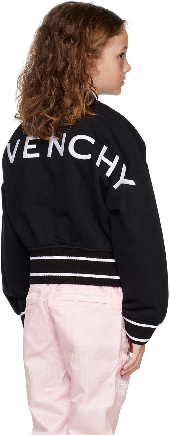Givenchy Kids Black Embroidered Bomber Jacket Givenchy