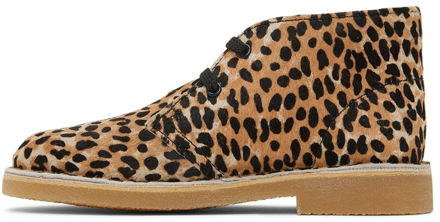 Clarks Originals Kids Beige & Black Pony Leopard Desert Boots Clarks ...