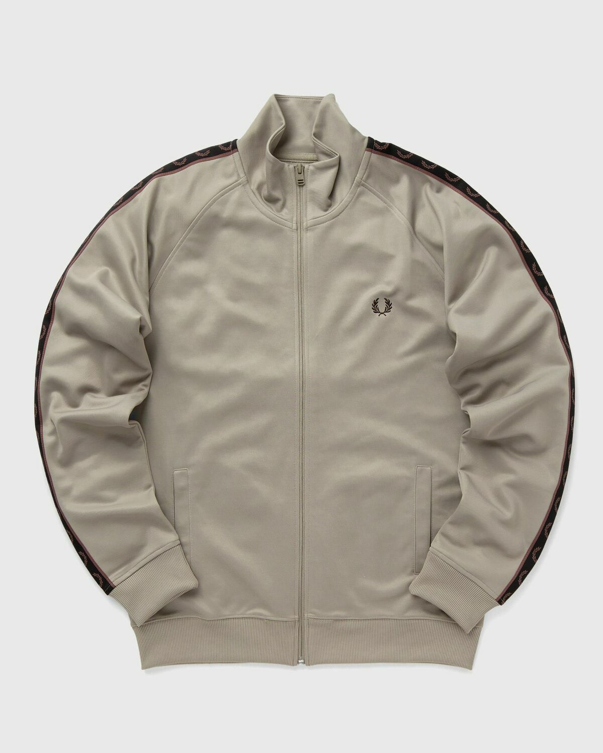 Fred Perry Contrast Tape Track Jacket Grey Track Jackets Fred Perry