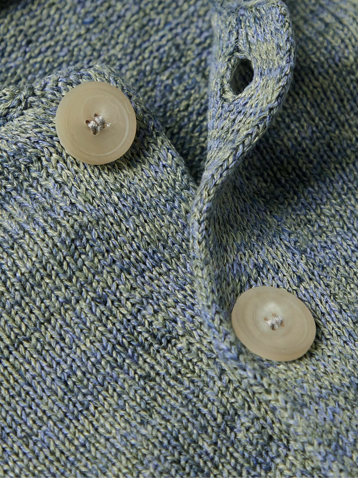 Inis Meáin - Mélange Linen Cardigan - Blue Inis Meáin