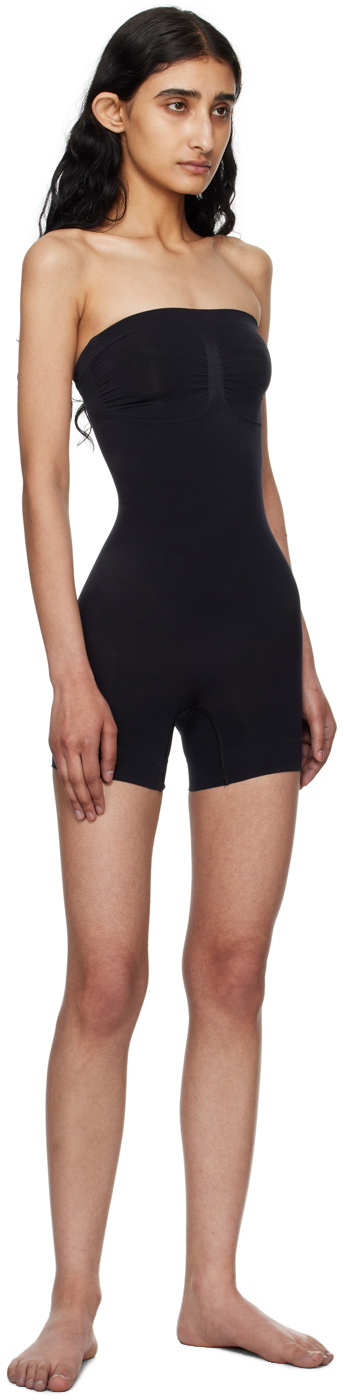 SKIMS Black Seamless Sculpt Strapless Shortie Bodysuit SKIMS
