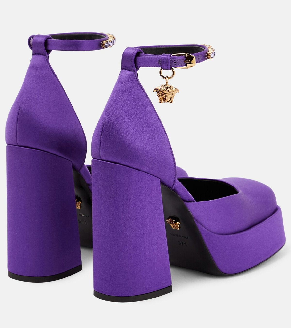 Versace - Medusa Aevitas satin platform pumps Versace