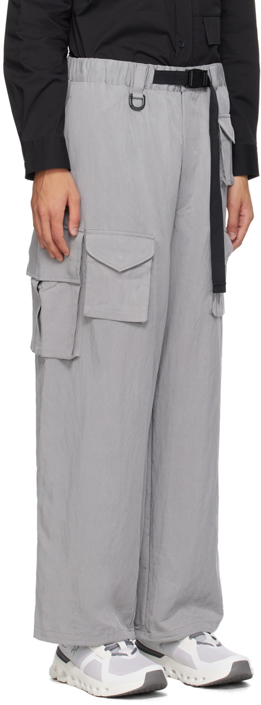 Y-3 Gray Belted Cargo Pants Y-3