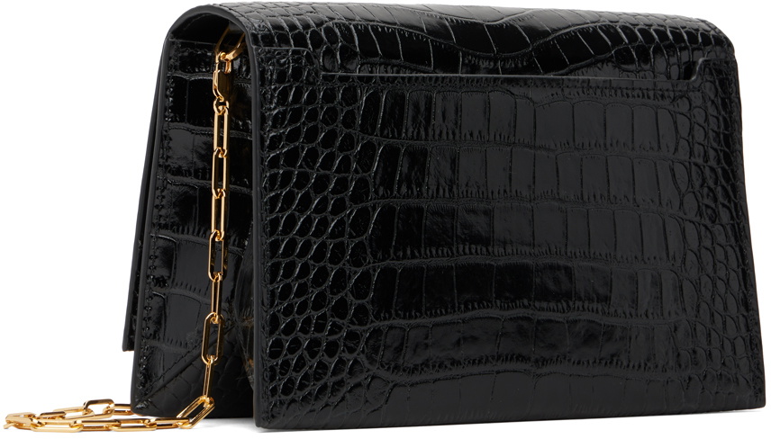 TOM FORD Black Croc 'TF' Disco Bag TOM FORD