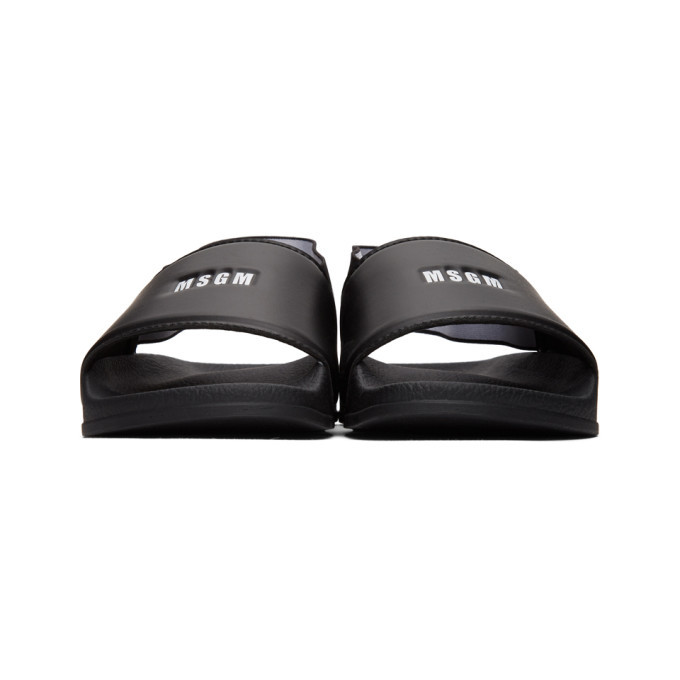 MSGM Black Slingback Slides MSGM
