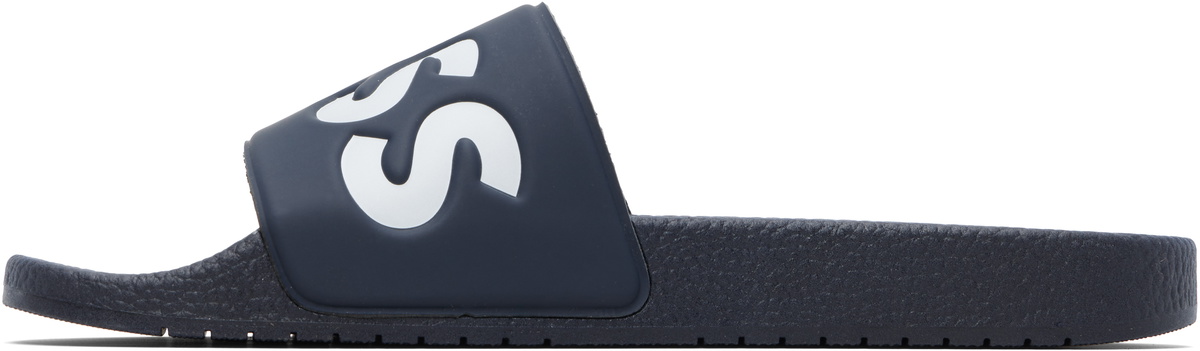 BOSS Navy Large Logo Detail Slides BOSS