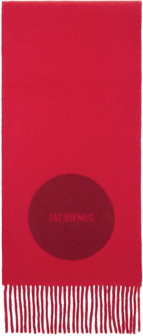 JACQUEMUS Red La Casa 'L'écharpe Rond Carré' Scarf Jacquemus
