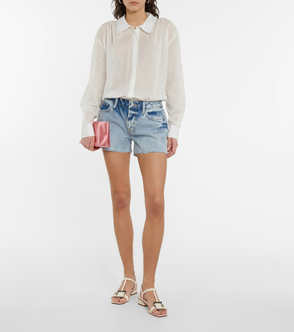 Frame - Le Grand Garcon denim shorts Frame Denim