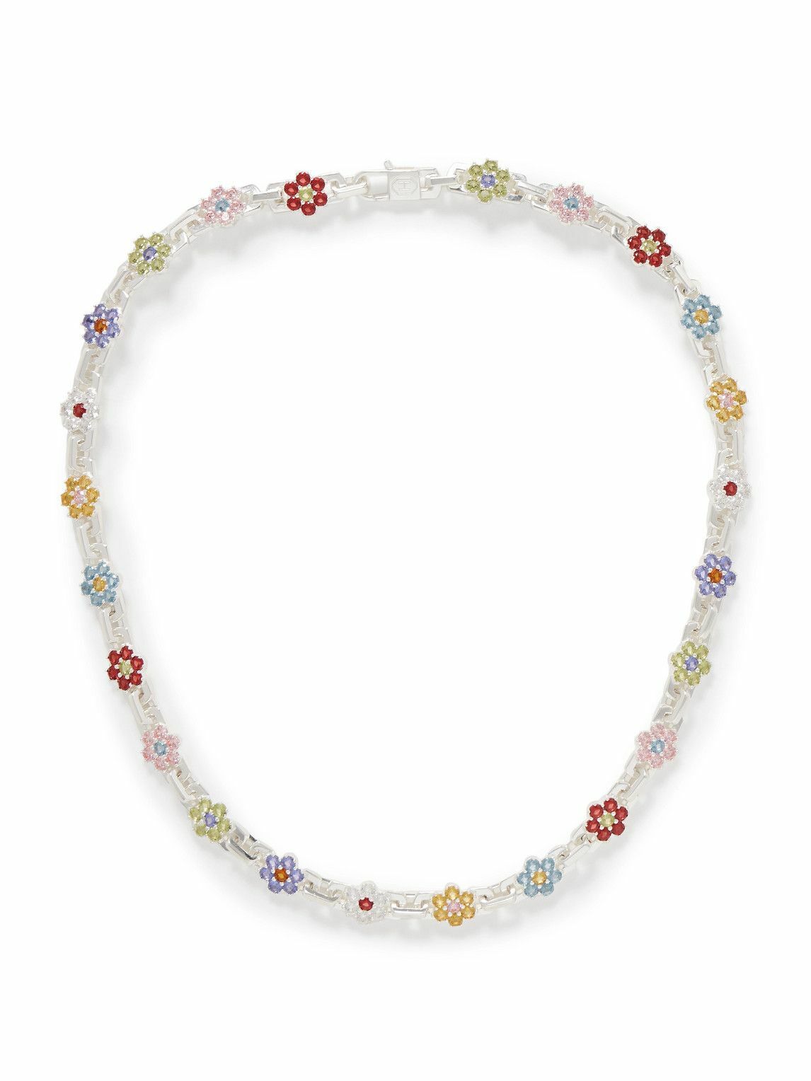 Hatton Labs - Daisy Sterling Silver Laboratory-Grown Crystal Necklace ...