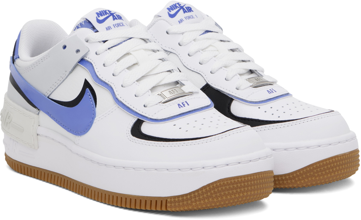 Nike White & Blue Air Force 1 Shadow Sneakers Nike