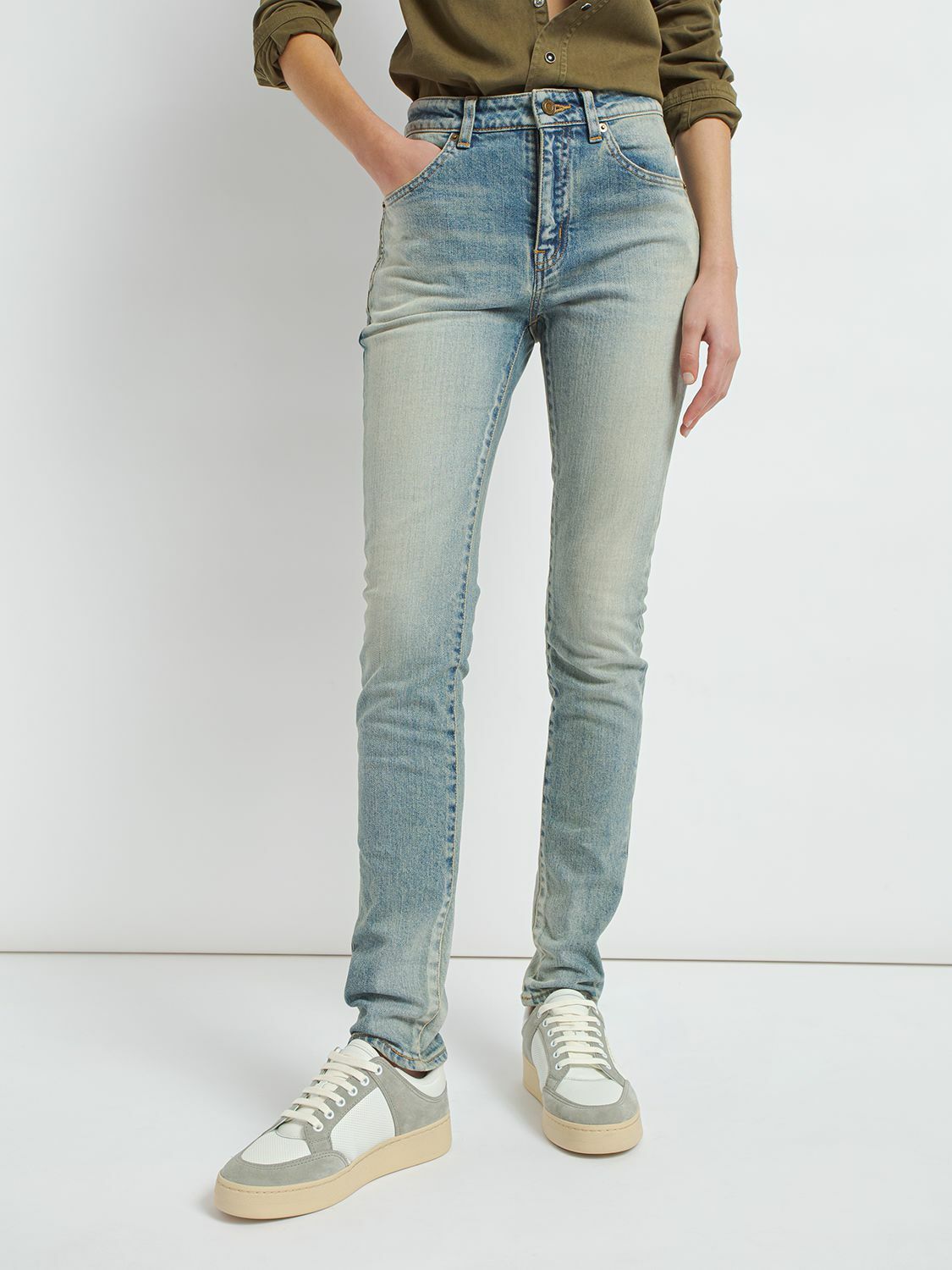 SAINT LAURENT - 20mm Sl61 Leather Low Top Sneakers Saint Laurent