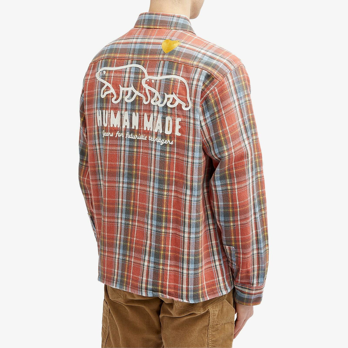 Human Made Men's Check Overshirt in Red Human Made
